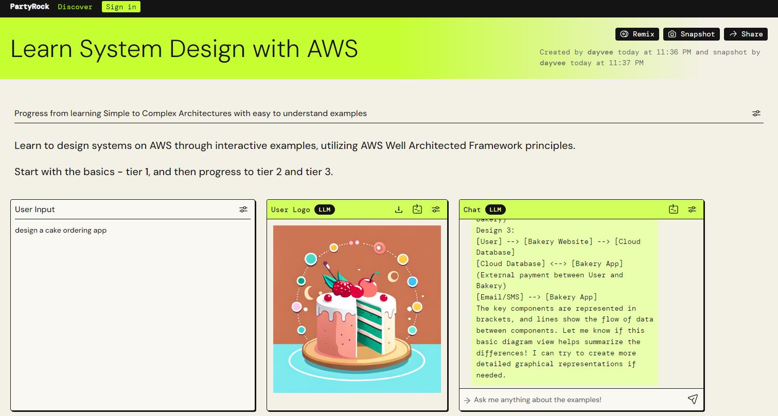 Community Learning System Design With Partyrock